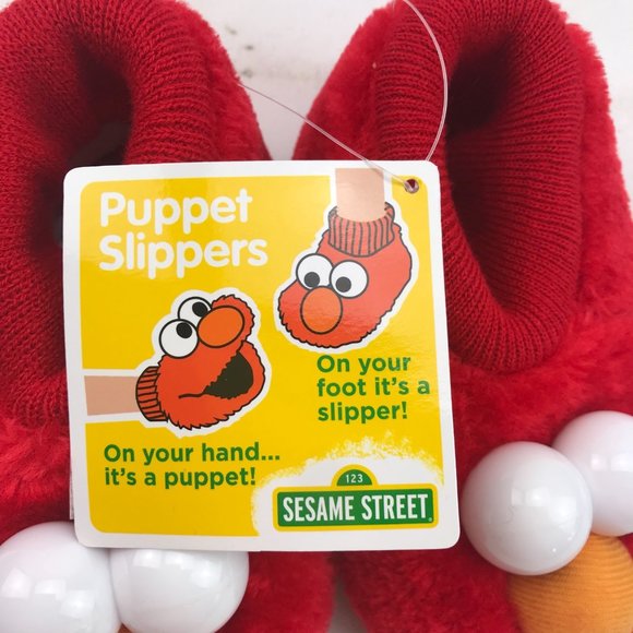 Sesame Street | Shoes | Elmo Sesame Street Puppet Kids Slippers Red ...